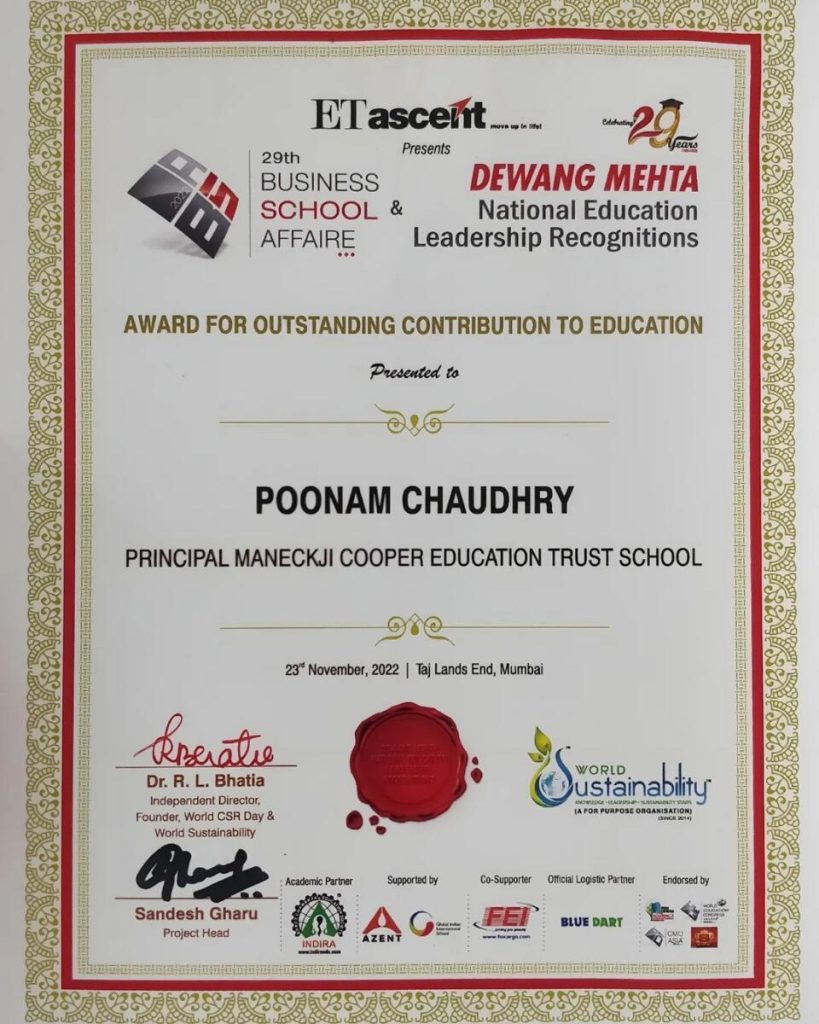The Dewang Mehta National Education Leadership Recognitions, 2022 our ...